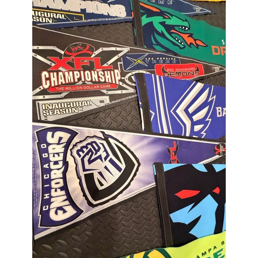 Accents | Lot Of 1 Rare Xfl Football Pennants Original Teams Y2k ...